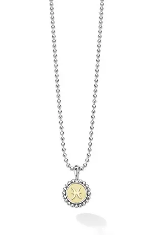 Lagos Signature Caviar Zodiac Pendant Necklace - Pisces Two-tone