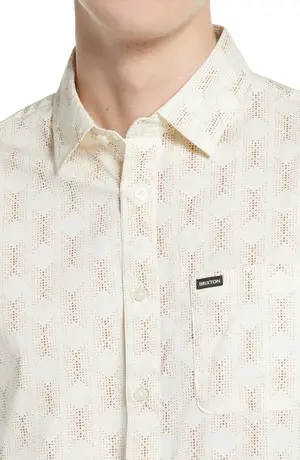 Brixton Chart Slim Fit Short Sleeve Stretch Button-up Shirt