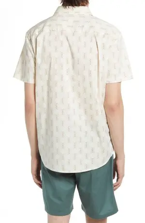 Brixton Chart Slim Fit Short Sleeve Stretch Button-up Shirt