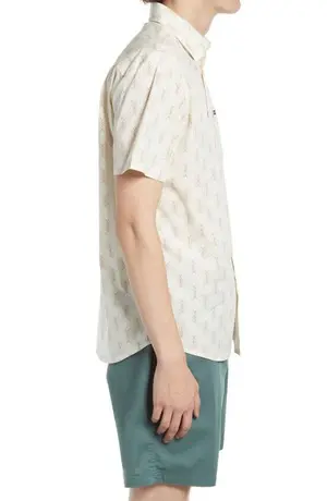 Brixton Chart Slim Fit Short Sleeve Stretch Button-up Shirt