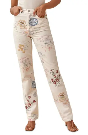 REFORMATION Cynthia High Rise Straight Leg Jeans