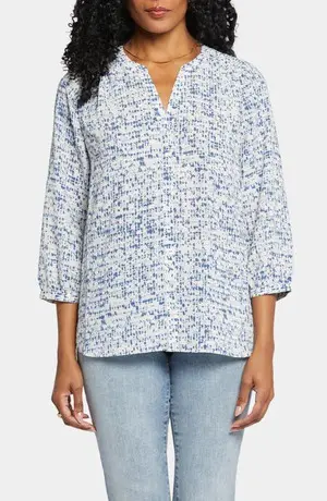 NYDJ NYDJ Pintuck Blouse Waterfall Ice