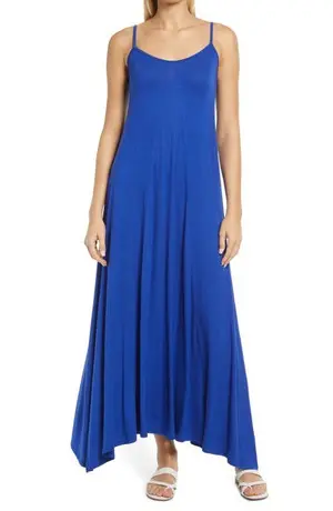 Loveappella Loveappella Godet Maxi Dress Royal Blue