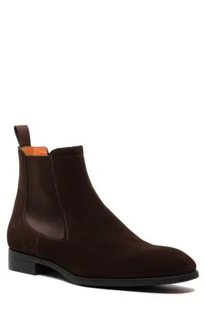 Santoni Detoxify Chelsea Boot - Dark Brown Suede