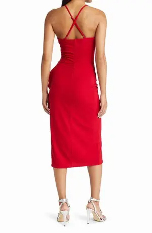 LNL Square Neck Midi Dress