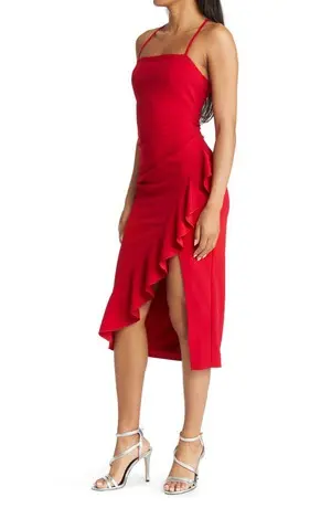 LNL Square Neck Midi Dress