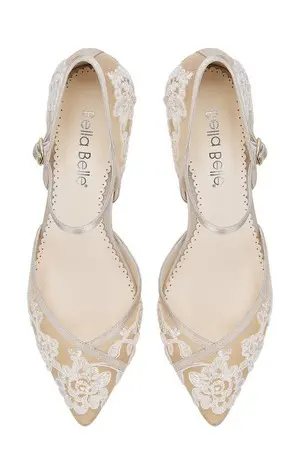BELLA BELLE Candice Embroidered Pumps - Nude