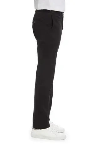 Nordstrom Trim Straight Leg Stretch Flat Front Chino Trousers
