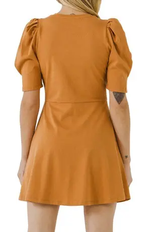 English Factory Puff Sleeve Mini Dress