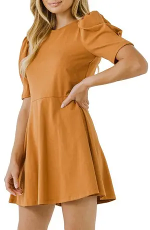 English Factory Puff Sleeve Mini Dress