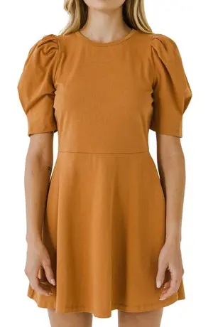 English Factory Puff Sleeve Mini Dress
