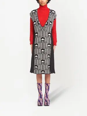 Prada Jacquard Wool Knit Dress