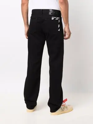 Off-White Diagonals Print Straight-leg Jeans
