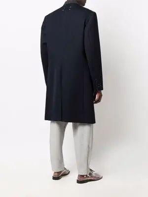 MAISON MARGIELA Collarless Mid-length Coat - Blue