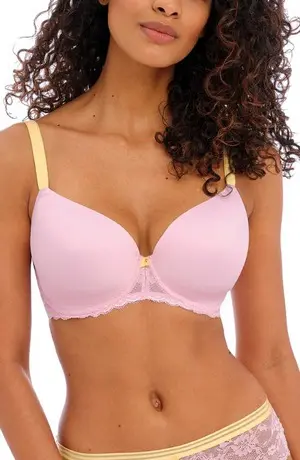 Freya Offbeat Underwire Demi Plunge Molded Bra Macaron