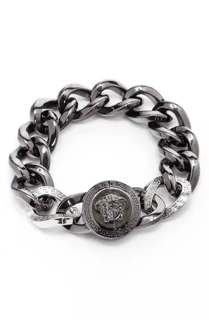 Versace Versace Medusa Chain Link Bracelet Silver