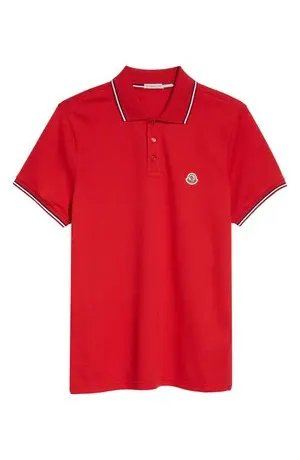 Moncler Logo Patch Tipped Cotton Piqué Polo