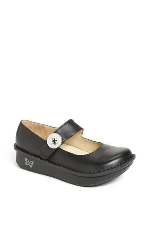ALEGRIA Paloma Platform Mary Jane - Black Crinkle