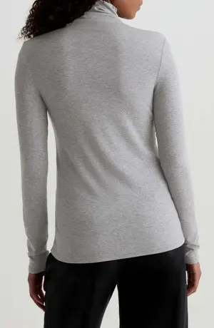 Ag Chels Ribbed Turtleneck Sweater - Heather Grey