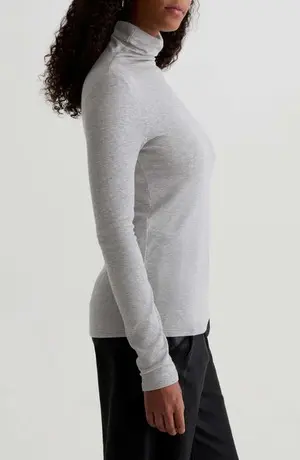 Ag Chels Ribbed Turtleneck Sweater - Heather Grey