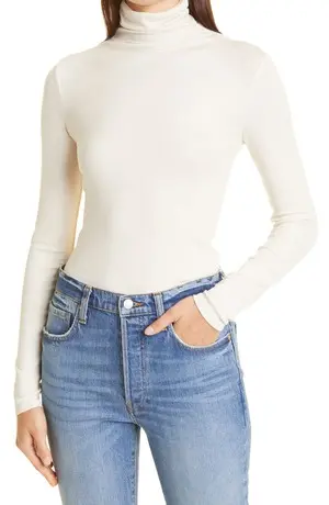 Ag Chels Ribbed Turtleneck Sweater White Cream