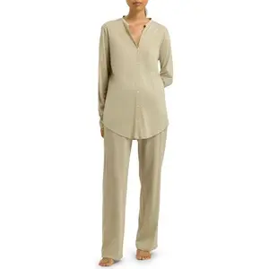 Hanro Cotton Deluxe Pajamas Moss Green