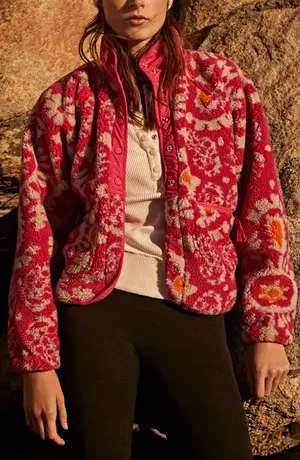 Free People Free People FP Movement Rocky Ridge Fleece Jacket Fuschia