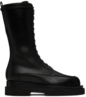 Magda Butrym Magda Butrym Black Leather Combat Boots - Black
