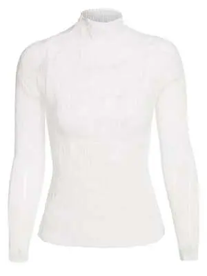 Issey Miyake Issey Miyake Sheer Pleated Chiffon Top White