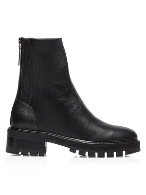AQUAZZURA Aquazzura Saint Honroe Leather Combat Booties - Black