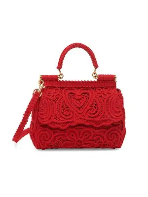 Dolce & Gabbana DOLCE & GABBANA Sicily Cordonetto Handle Bag - Red