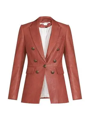 Veronica Beard Veronica Beard Gaya Dickey Leather Jacket - Rust