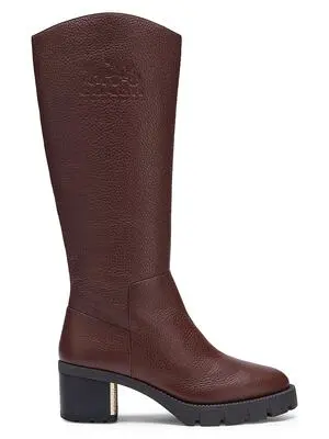 COACH COACH Cindy Leather Knee-High Boots - Walnut