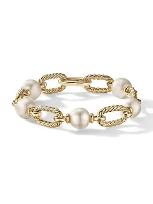 David Yurman David Yurman DY Madison Pearl 18K Yellow Gold Chain Bracelet - Gold