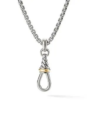David Yurman David Yurman Amulets 18K Gold Medium Cable Amulet Grabber - Silver