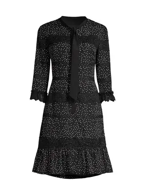Shani Shani Polka Dot Fit & Flare Dress - Black White