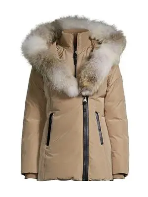Mackage Mackage Adali Coyote Fur-Trim Coat Camel