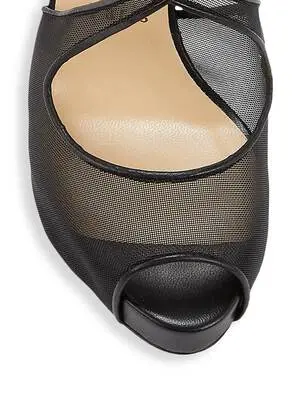 CHRISTIAN LOUBOUTIN Mariacar Leather & Mesh Platform Sandals