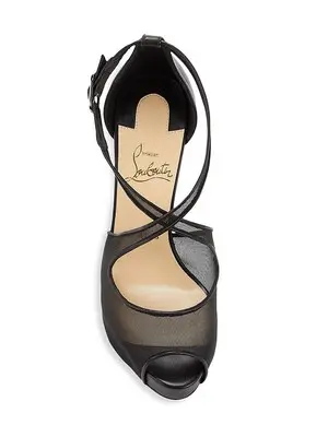CHRISTIAN LOUBOUTIN Mariacar Leather & Mesh Platform Sandals