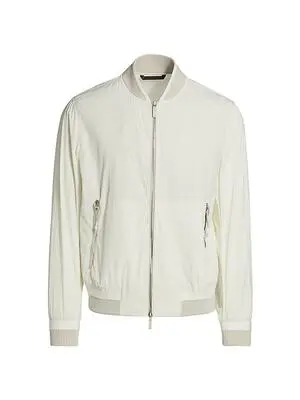 Ermenegildo Zegna Ermenegildo Zegna Seersucker Bomber Jacket - White Solid