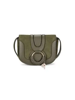 See By Chloé See By Chlo Mini Hana Leather & Suede Saddle Bag - Night Forest