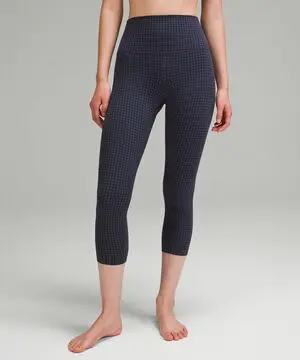 Lululemon LULULEMON Align High-Rise Crop 23 Micro Houndstooth Blue Multi