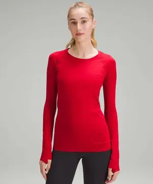 Lululemon Swiftly Tech Long-Sleeve Shirt 2.0 Dark Red