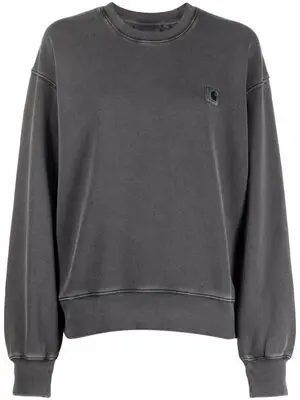 Carhartt Work In Progress Cotton Logo Patch Sweatshirt - Black