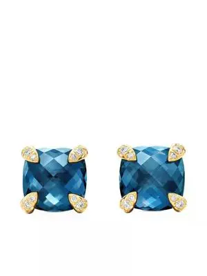 David Yurman 18kt Yellow Chatelaine Topaz And Diamond Stud Earrings - Gold