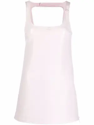 COURREGES Sleeveless Vinyl Mini Dress - Pink