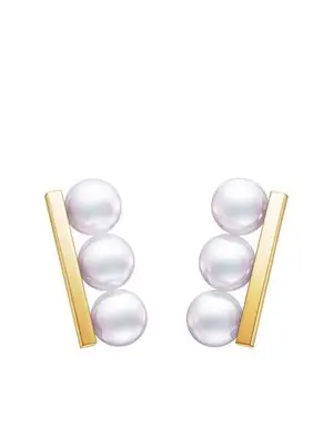 TASAKI 18kt Yellow Akoya Pearl Earrings - Gold
