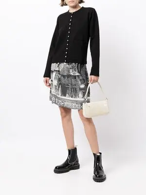 AGNES B. Snap-fastening Knitted Cardigan - Black
