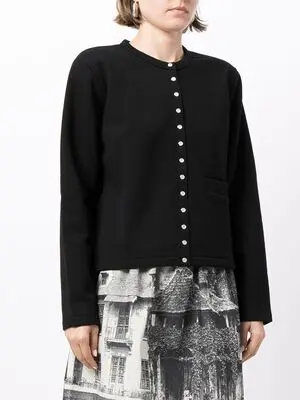 AGNES B. Snap-fastening Knitted Cardigan - Black