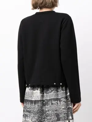 AGNES B. Snap-fastening Knitted Cardigan - Black